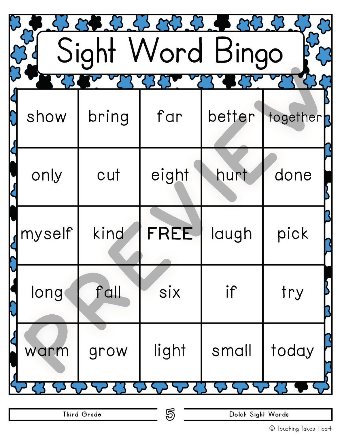 Sight Word Bingo - K, 1st, 2nd, and 3rd!! - Teaching Takes Heart